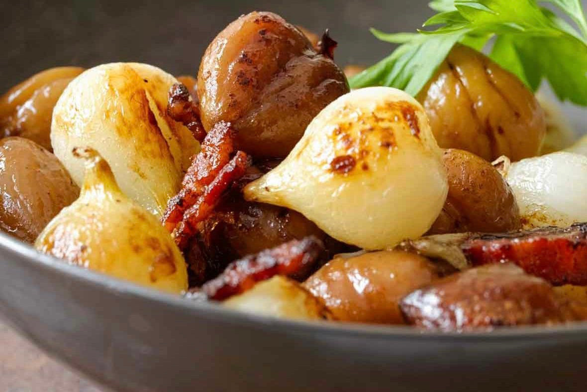 Brioza’s Glazed Chestnuts, Smoked Bacon, Pearl Onions, and Turnips ...